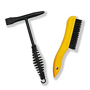 Welding Chipping Hammer with Coil Spring Handle,10.5",Cone and Vertical Chisel/ 10" Wire Brush(Yellow), VASTOOLS Chipping Hammer