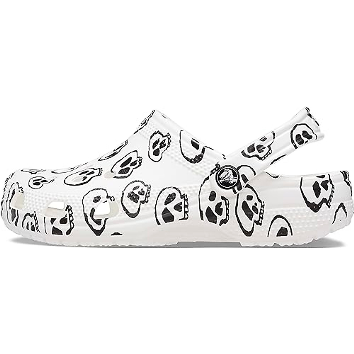 Crocs Unisex Classic Graphic Clogs, White/Black, Numeric_11 US Men