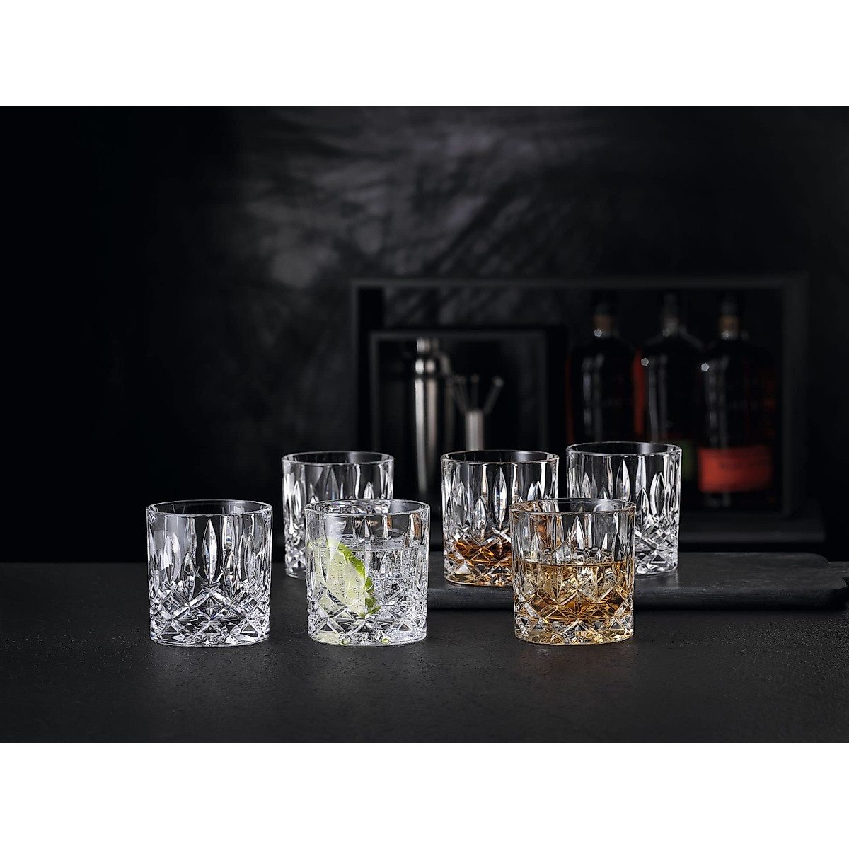 Nachtmann Brand Noblesse Collection, Single Old-Fashioned Glasses, Set of 4, Durable Crystal SOF Glass, Diamond Design, 245 ml/ 8.66-Ounce, Dishwasher Safe