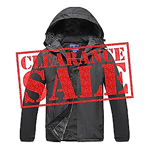 Purltoan Rain Jacket Men Winter Mountain Snow Skiing Raincoats Windproof Water Resistant Soft Shell Fleece Tactical Coat Darkgrey 3XL