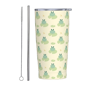 CHASOEA Frog Tumbler 20oz Frogs Stainless Steel Insulated Tumblers with Lid and Straw Funny Animal Travel Coffee Mug Tea Wine Cups Water Bottle Sport Gifts for Women Frog lover