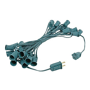 G40 Patio String Lights With 25 Orange Globe Bulbs - Hanging Garden String Lights - Vintage Backyard Patio Lights - Outdoor String Lights - Market Cafe String Lights - Green Wire - 25 Foot