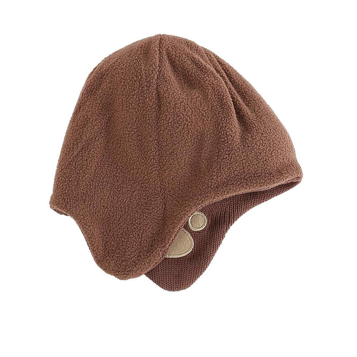 LLmoway Infant Toddler Boys Girls Beanie Kids Winter Fleece Ear Flaps Hat Cotton Knit Pom Cap Coffee