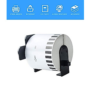 Aomya 2 Pack DK-2205 BRO Compatible Label Paper Roll 2-3/7"x100' Continuous White Labels with 2 Reusable Cartridges use for QL-700 QL570 QL710W QL800 QL810W QL1060N QL720NW QL550 (2)