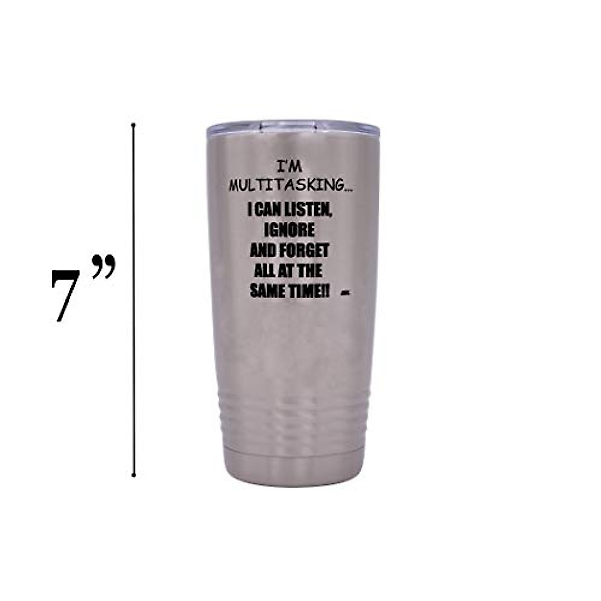 Rogue River Tactical Funny Sarcastic Office Work 20 Oz. Travel Tumbler Mug Cup w/Lid Vacuum Insulated Hot or Cold Multitasking