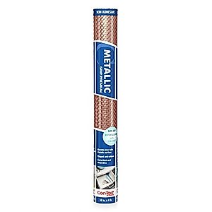 Con-Tact Brand Metallic Grip Premium Nοn-Adhesive Non-Slip Counter Top, Drawer and Shelf Liner, 18" x 4', Copper