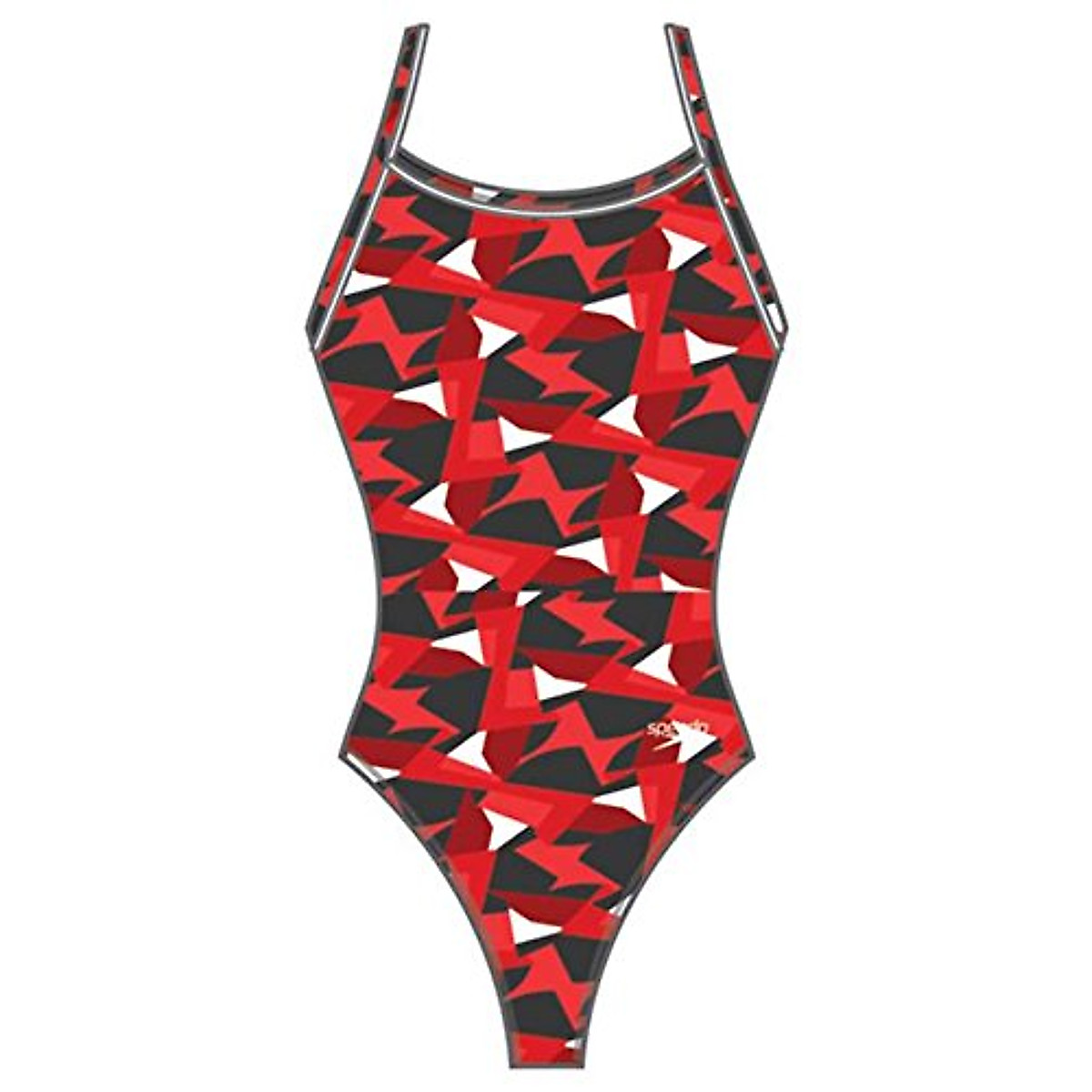 Speedo Women's Echo Energy Back Performance One Piece Swimsuit, Red, 30