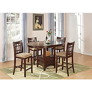 Coaster Home Furnishings LAVON Counter Height Table Warm Brown, Dark Cherry (CO-100888N)