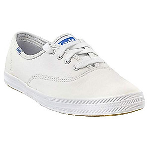 Keds Women's Champion Lace Up Sneaker, White Leather, 6.5