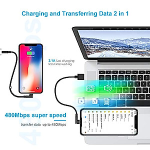 aceyoon 2 Pack 1ft Lightning Cable Right Angle, MFi Certified iPhone Charger Cable, Braided Lightening Charger Cables and Data Sync for iPhone 14/13/12/11, XS Max/XR/XS/X, 8/7/6, iPad