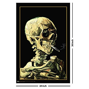 Skull with Cigarette - 1885 by Vincent Van Gogh - Art Poster 24in x 36in