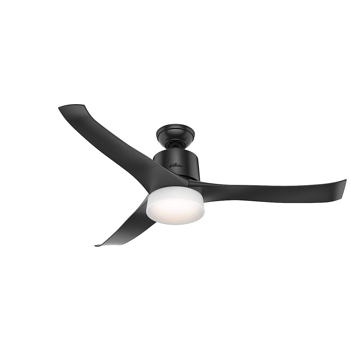 Hunter Fan Company, 59375, 54 inch Wi-Fi Symphony Matte Black Ceiling Fan with LED Light Kit and Handheld Remote, Smart Fan