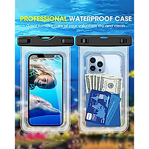 Universal Waterproof Case, 2 Pack, IPX8 Clear Waterproof Phone Pouch, Waterproof Phone Case Phone Dry Bag Compatible with iPhone 13 Pro Max/12 Pro/8/7, Galaxy S22 ultra/S20, Google Pixel 6 up to 7.0"