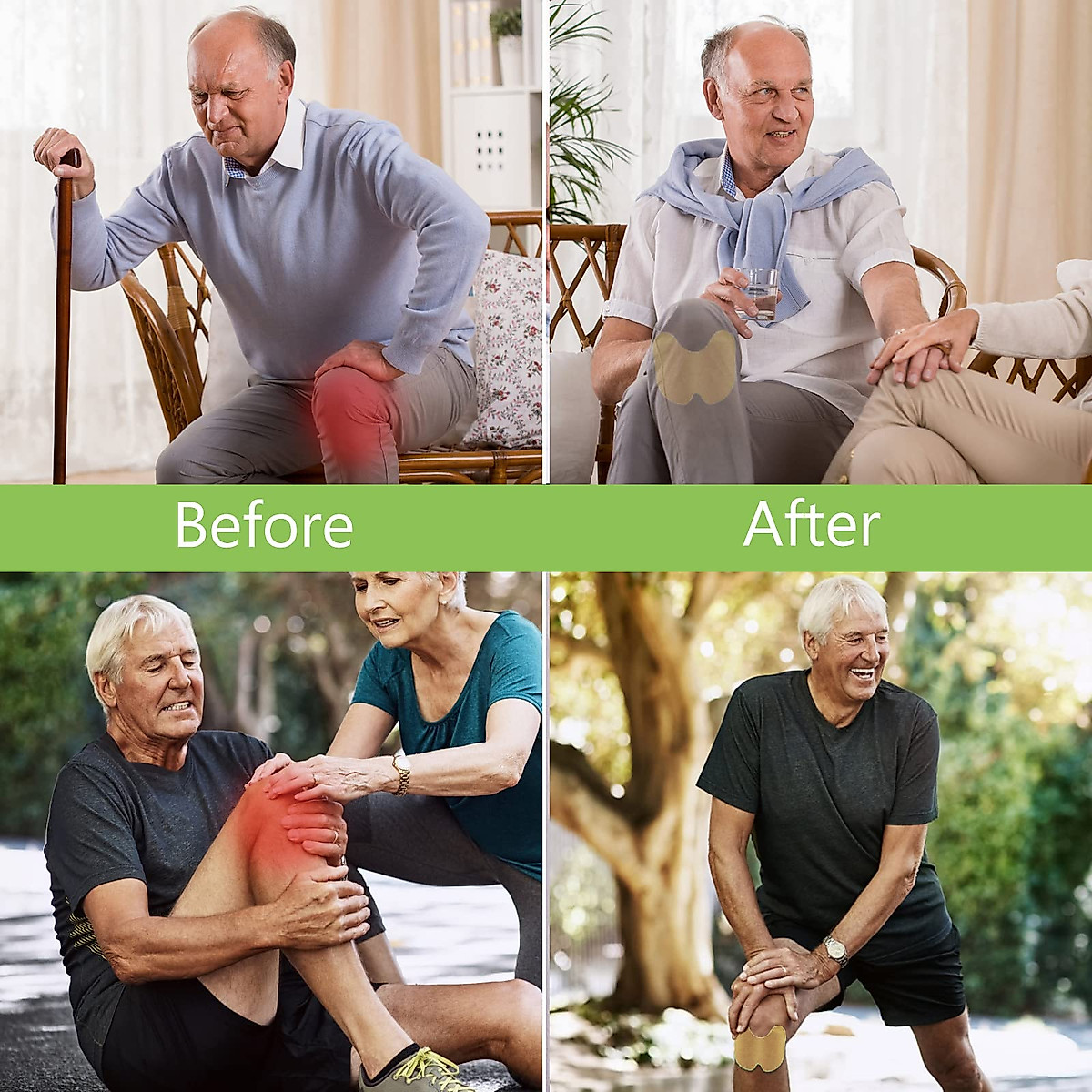 Knee Patch 36 Pcs, Long Lasting of Muscle Joint, Shoulder and Neck Patches, Herbal Heat Compress Knee Patch