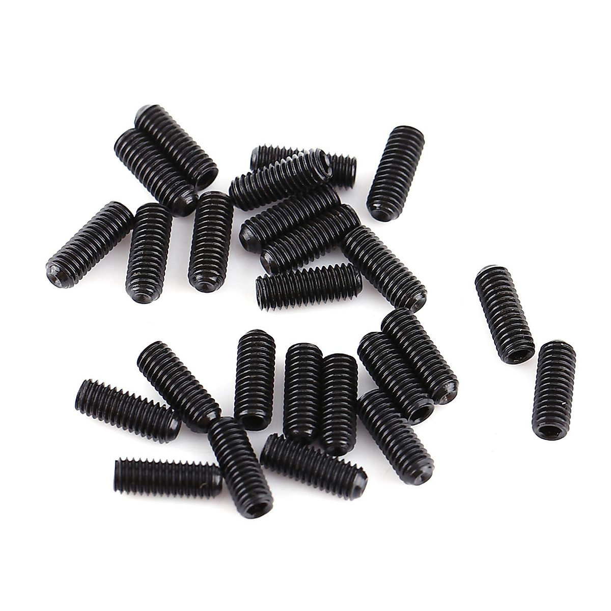 Oumefar 200Pcs Screws Grade Carbon Steel M3 Black Cup Point Screw Assortment Steel Set Screw Hex Socket Set Screw Bolts Nut Bolt Assortment Used for Industry