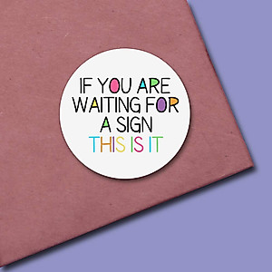 Funny This is Your Sign Thank You Customer Appreciation Sticker Labels for Small Businesses, 60 1.5" Circle Stickers by AmandaCreation, Great for Envelopes, Postcards, Direct Mail, & More!