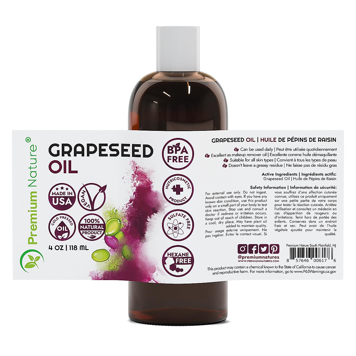 4-Piece Carrier Oil Variety Pack Gift Set - Essential Oil Mixing for Skin, Stretch Marks & Dry Skin Moisturizer, 4oz Each