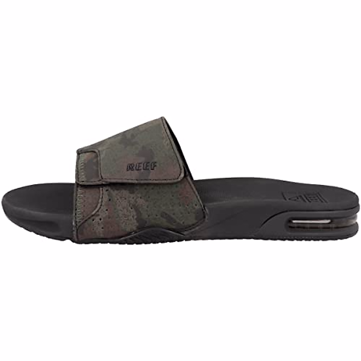 Reef Mens Fanning Slide | Bottle Opener Sandal , Olive Camo, 12