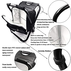 HTTMT - Folding Stool Insulated Cooler Bag Backpack Chair Beach Fishing Camping Hiking [Item Number: ET-Seat001]