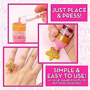 Barbie Sparkling Bling Jewelry Making Kit, Storage Case, Ring Making Kit, Charm Bracelet Making Kit for Girls, Arts & Crafts Toy for Girls Ages 6+