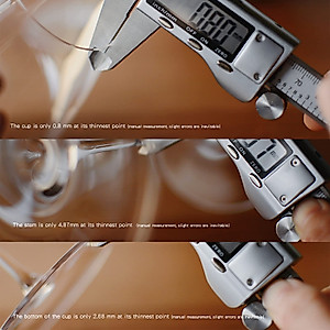 EUNA Red Wine Glasses - Extremely thin White Wine Glasses Burgundy Hand Blown Stemware Crystal Clear Long Stem Large Glassware as Gift (25 oz)