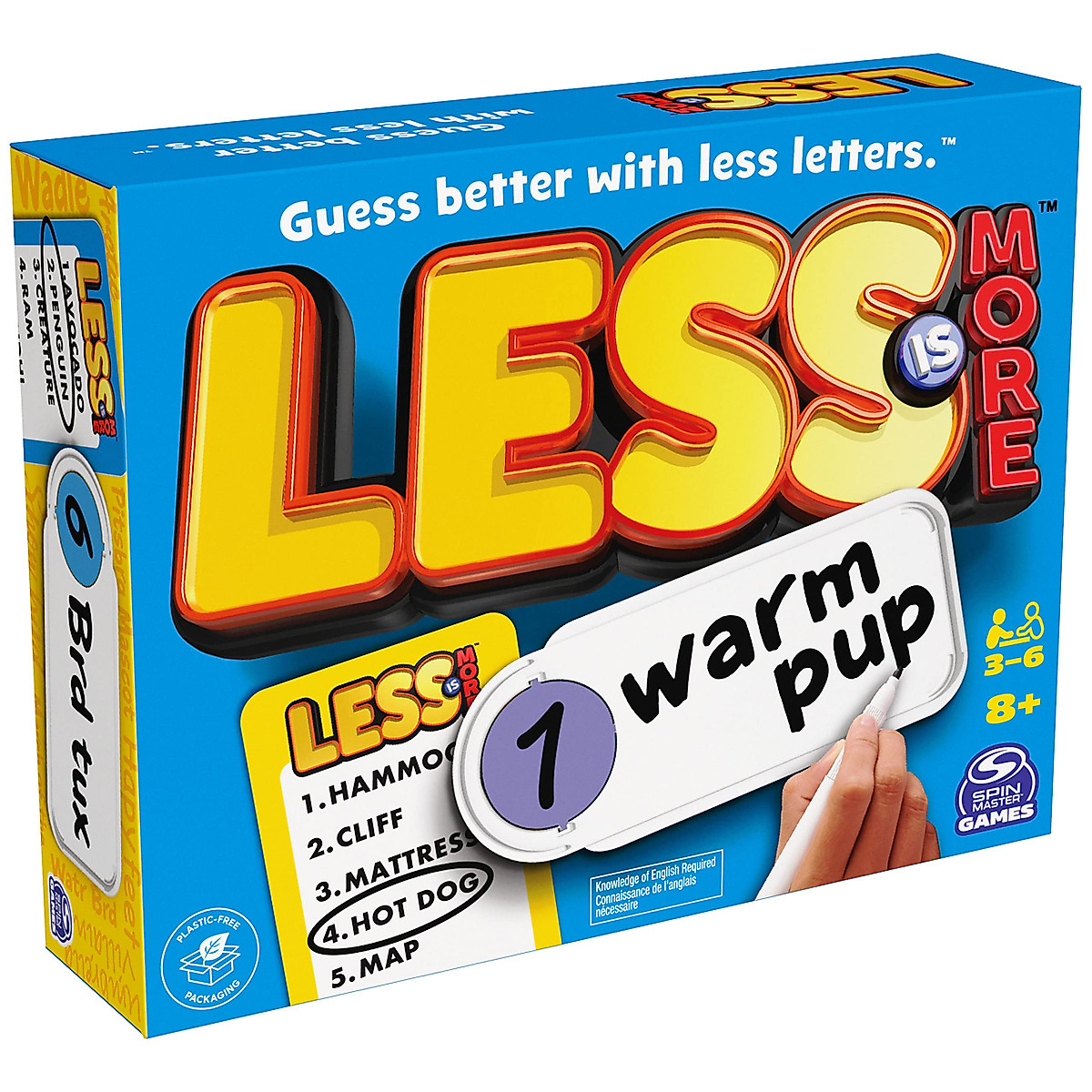 Less is More, Party Board Game Fun Word Letter Card Game Funny Gift Toy Living Room Family Game Night, for Adults, Teens, and Kids Ages 8 and up