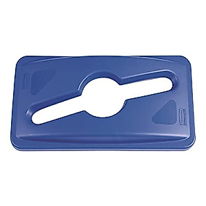 Rubbermaid 1788372 Slim Jim Single Stream Recycling Top for Slim Jim Containers, Blue