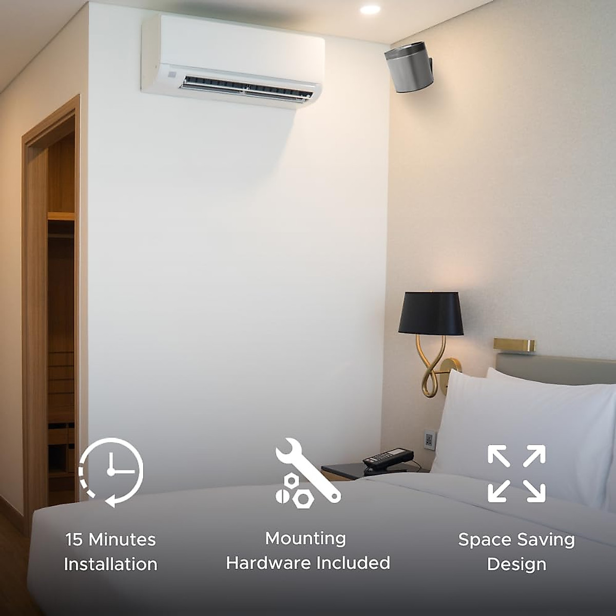 Play 1 Wall Mount, Black, Pair, Compatible with Sonos Play:1 Only, Twin Pack, Adjustable Swivel & Tilt Mechanism, 2 Mounting Brackets Includes All Fixings