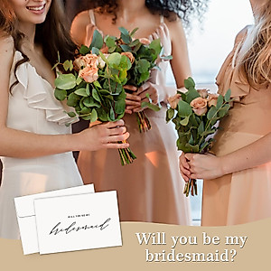Huokiriki 8 Sets Bridesmaid Proposal Cards, Will You Be My Bridesmaid Cards for Bridal Party, 2 Maid of Honor Card and 6 Bridesmaid Cards, Thick Card Stock, 8 Envelopes Included.