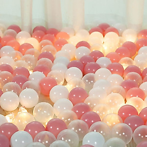 STARBOLO Ball Pit Balls for Kids - 100 Pieces Crush Proof Stress Balls BPA&Phthalate Free Non-Toxic Soft Plastic Ball for Baby Birthday Pool Play Water Toy Wedding Playpen Pit Accessories (Pink)