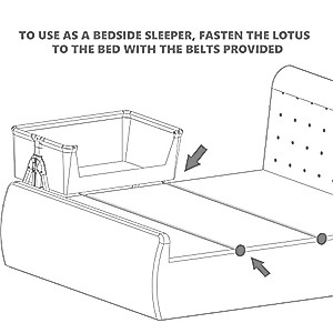 Dream On Me Lotus Bassinet and Bedside Sleeper in Grey, Lightweight and Portable Baby Bassinet, Adjustable Height Position, Easy to Fold and Carry Travel Bassinet- Carry Bag Included