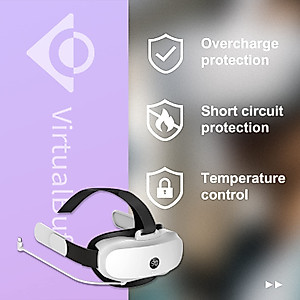 VirtualBuff Elite Strap with 8000mAh Battery Pack for Oculus Quest 2 VR Headset Accessories, Doubled Playtime and Enhanced Comfort, Fast Charging, LED Battery Level Indicator