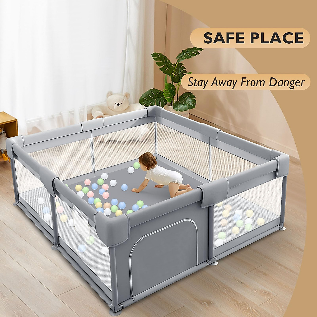 Baby Pack N Play Playards Safe Gate Free Moms Hand and Attention