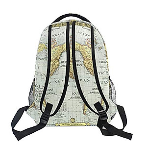Nander Backpack Travel World Map Painting School Bookbags Shoulder Laptop Daypack College Bag for Womens Mens Boys Girls
