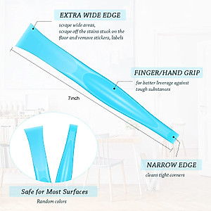 Non-Scratch Plastic Scraper Tool Carbon Fiber Plastic Cleaning Scraper Tool Pen-shaped Scraper Tool Stiff Scraper Cleaning Tool for Kitchen Sticker Scratch Cleaning (6, Blue)