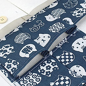 KINGREE Hanging Storage Bag with 7 Pockets and 2 Pothook, Waterproof Wall Door Organizer for Bedroom Bathroom Closet(Cat)