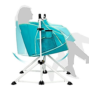PORTAL Hammock Camping Chair Folding Rocking Chair Portable Swinging Chair with Cup Holder for Outdoor Lawn Backyard Patio Car Camp Sports Concerts,Support 350 lbs Blue