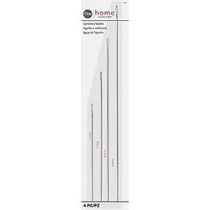 Dritz Home 9021 Long Straight Upholstery Hand Needles, Size 6, 8, 10 & 12-Inch (4-Piece)