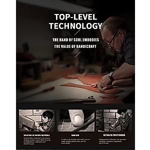 SunRemex Logo Visible for iPhone 13 Pro Max Case with Tempered Glass Screen Protector, Non-Slip Grip Vegan Leather Classic Luxury Elegant Thin Cover for iPhone 13 Pro Max (6.7") (Red)