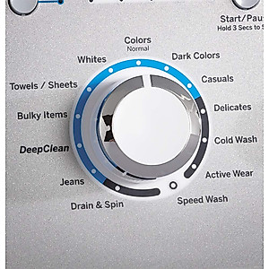GE GTW500ASNWS Top Loading Washer with Stainless Steel Basket, 4.6 Cu. Ft. Capacity, 13 Cycles, White