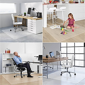 Naturei Large Chair Mat for Hard Floors, 46” x 60” Clear Floor Protector Mat, Easy Rolling Desk Chair Mats for Hardwood, Easy to Clean (Rectangle)