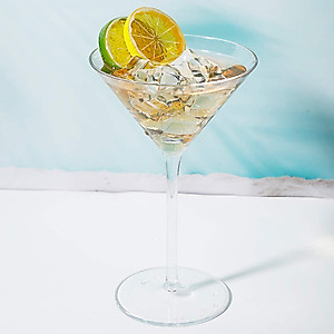 MICHLEY Elegant Cocktail Glasses 100% Tritan Plastic Martini Glasses 8.7oz, Dishwasher Safe, Suitable for Parties, Picnics, Set of 4