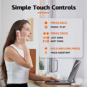 FREEDOTS. Open-Ear Earbuds, Wireless Ear Bluetooth Sport Headphones, Sweat Resistant Lightweight Open Earbud Headphones for Workouts and Running, Compatible with Apple & Android