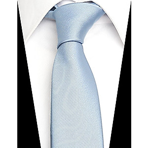 ZENXUS Solid Skinny Ties for Men, 2.5 inch Slim Dusty Blue Necktie