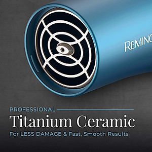 Remington Pro D2042 Professional Titanium Ceramic Hair Dryer with Concentrator and Diffuser Attachments Blue