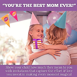 Colorful Donut with Sprinkles Birthday Party Invitations, 20 5x7 Fill In Cards with Twenty White Envelopes by AmandaCreation