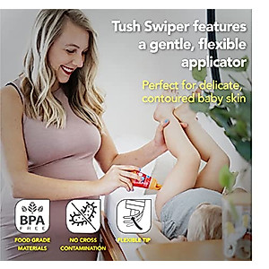 Eli & Ali Tush Swiper - Diaper Rash Cream & Butt Paste Applicator - Universal Fit for Most Diaper Creams | Mess-Free & Hygienic Alternative to Cream Spatula - Carry Less Baby Gear - Orange, 1 Pack