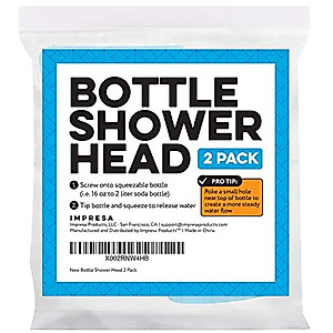 IMPRESA [2 Pack] Bottle Attachment for Outdoor Water Sprayer Accessory for Dogs, Hiking, Beach, and Camping, Removes Sand, Dirt, and Mud – Fits Most Plastic Water or Soda Bottles from 16oz to 2 liters