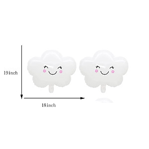 8PCS White Cloud Balloons 18 Inch Mylar Foil Cloud Balloons for Baby Shower Birthday Wedding Party Supplies