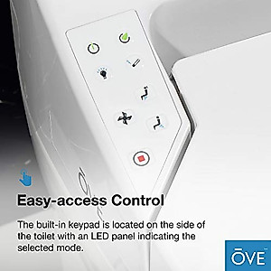 Ove Decors Virtuoso Bidet Toilet Built-in with Tank Elongated, Automatic Flushing, Heated Seat, Soft Close, ECO Mode with Remote Control
